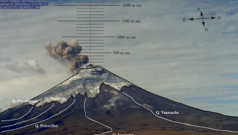 Volcán Cotopaxi emana columna de ceniza