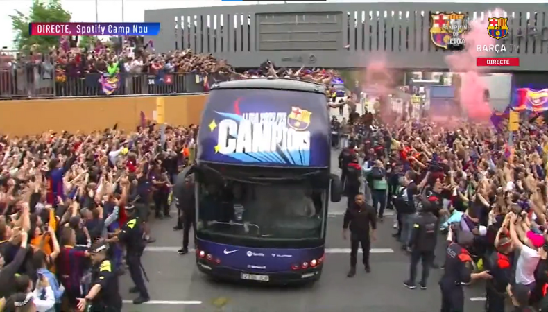 Los festejos del Barcelona en "La Xavineta"