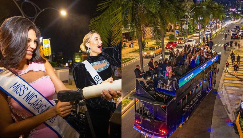 ¡Las misses disfrutando a bordo de una conga bus!