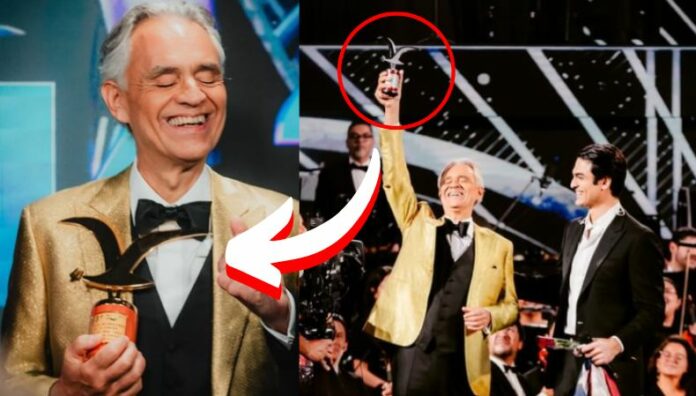 ¡Andrea Bocelli recibe la primera Gaviota de Oro en sistema Braille!
